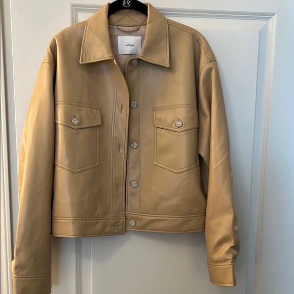 Wilfred | Jackets & Coats | Wilfred Tan Leather Jacket | Poshmark